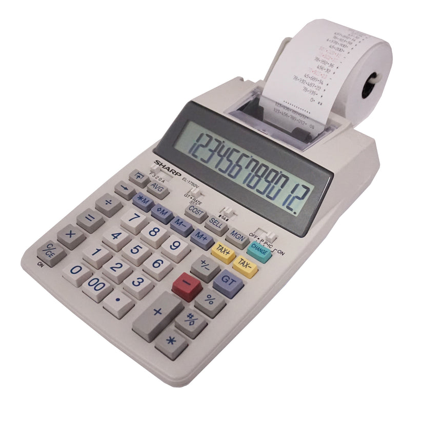 12 Digit Printing Calculator (EL-1750V) – sharpcalculators