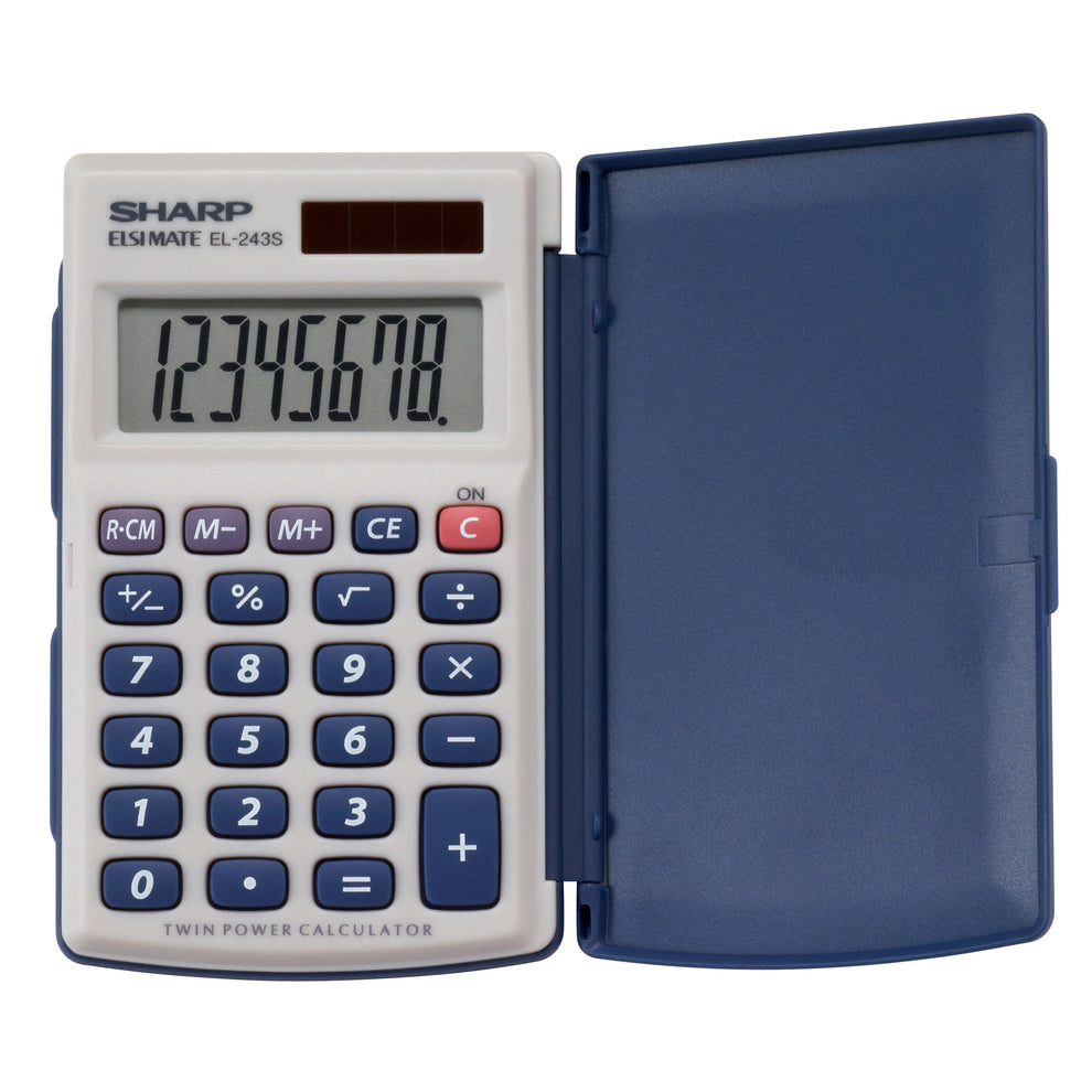 8 Digit Pocket Calculator with Hinged Hard Cover (EL-243SB ...