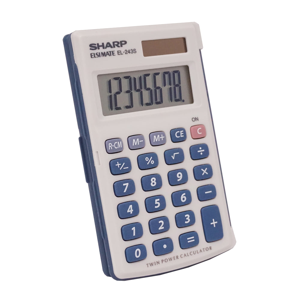 8 Digit Pocket Calculator with Hinged Hard Cover (EL-243SB ...
