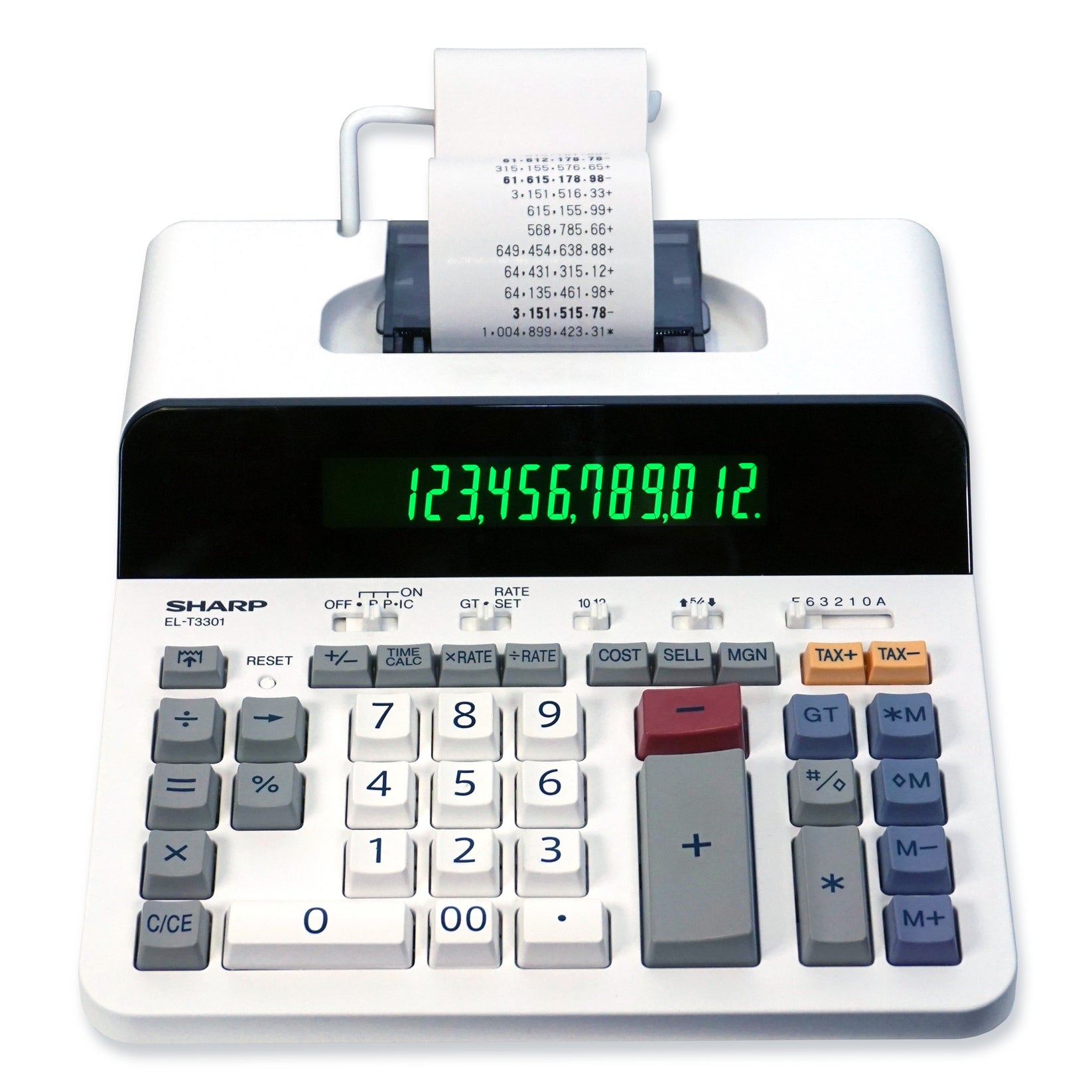 12 Digit Thermal Printing Calculator with 10 Digit Large Print (EL-T33 – sharpcalculators