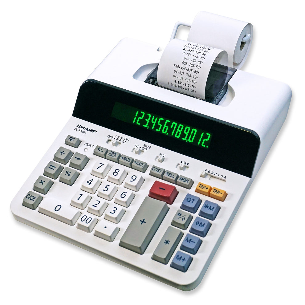 12 Digit Thermal Printing Calculator with 10 Digit Large Print (EL-T33 ...