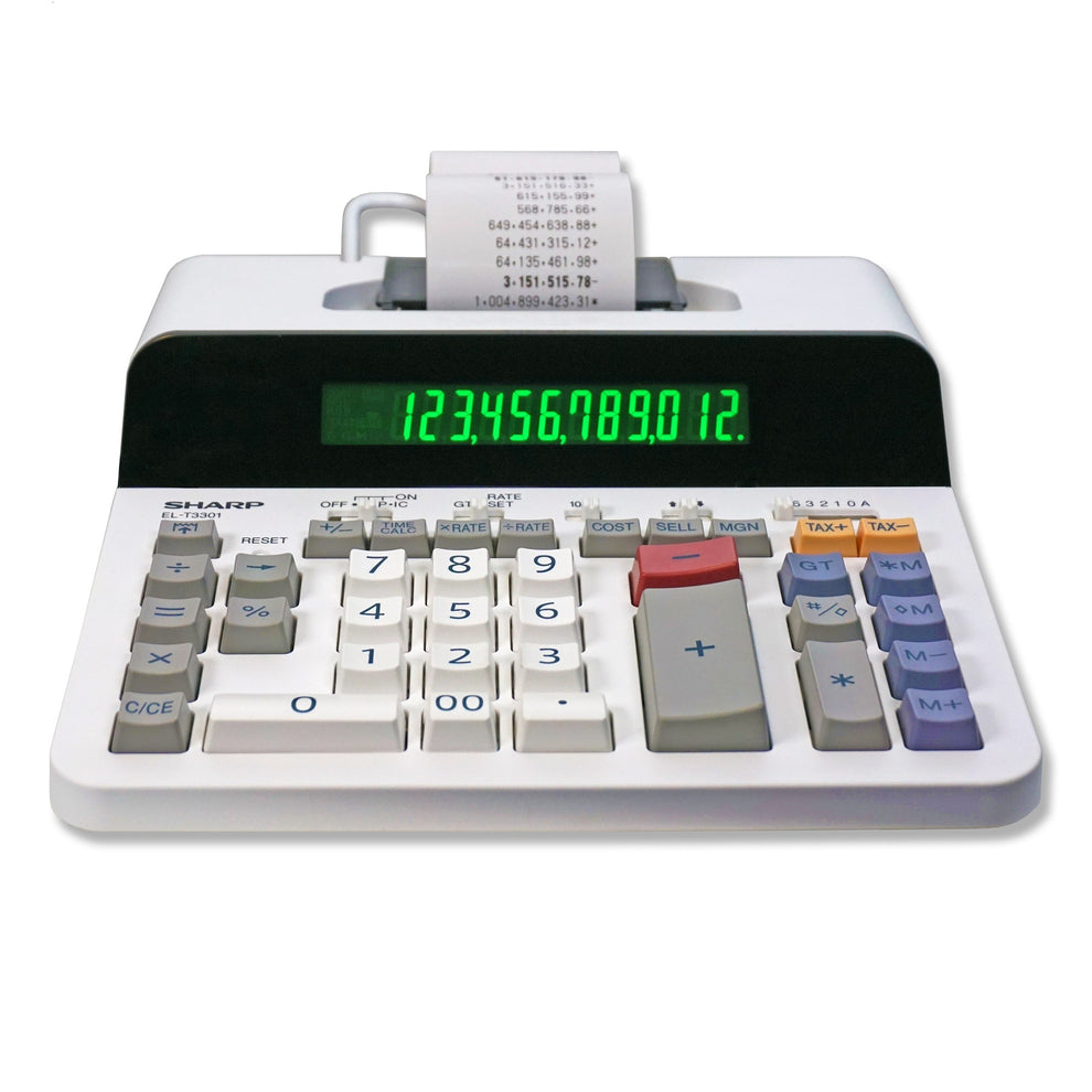 12 Digit Thermal Printing Calculator with 10 Digit Large Print (EL-T33 ...